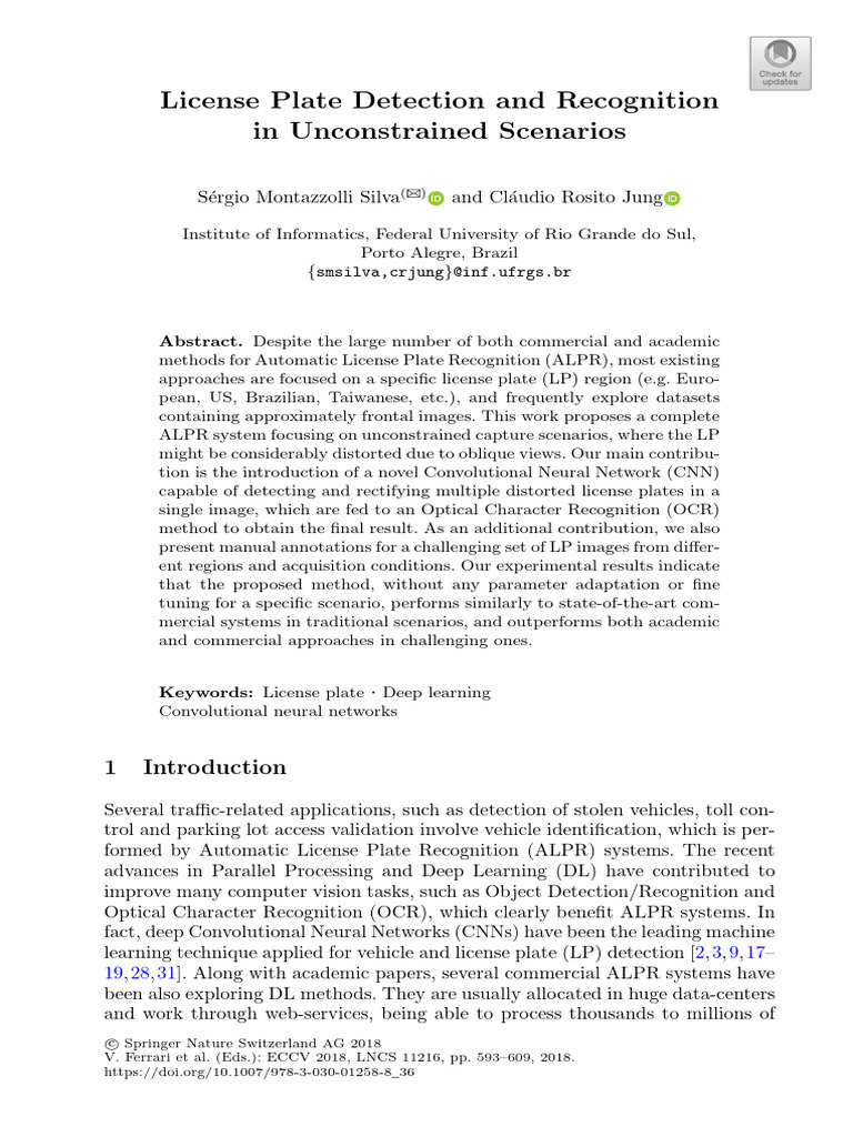License Plate Detection and Recognition | PDF | Optical Character Recognition | Deep Learning
