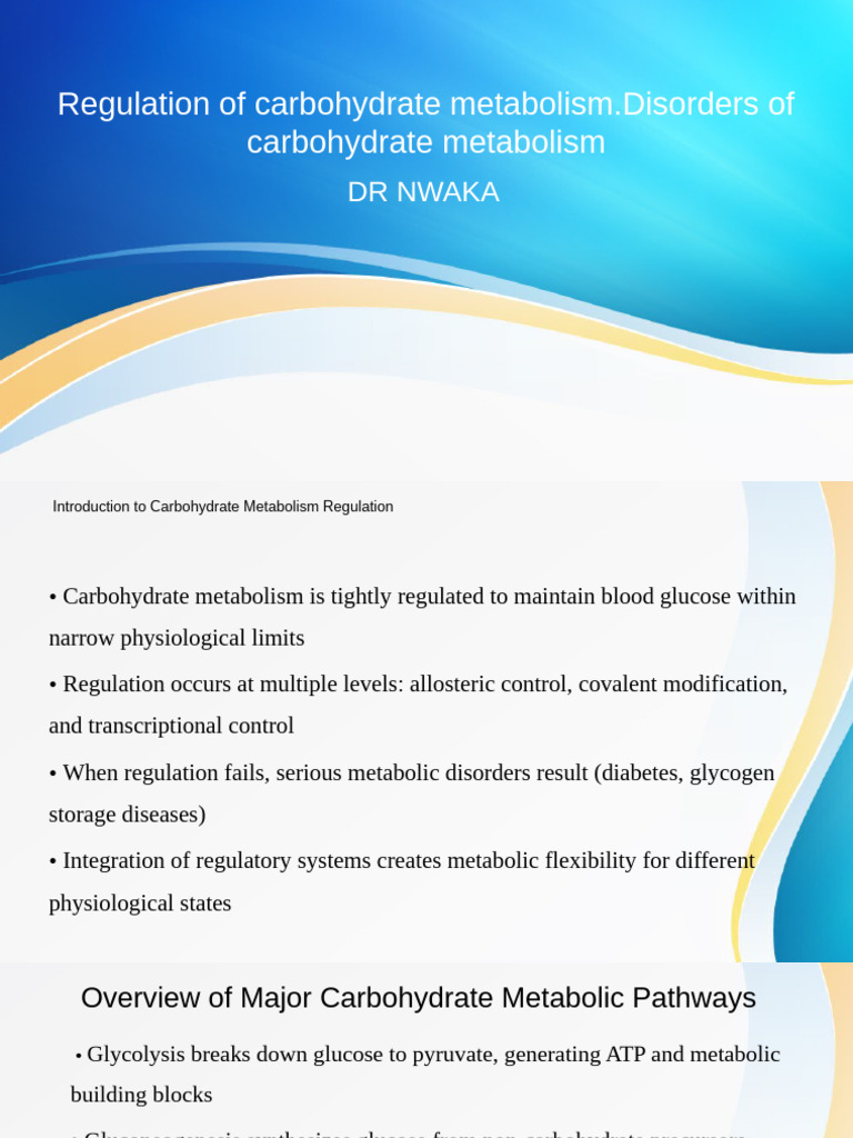 Carbohydrate Regulation | PDF | Glycolysis | Metabolism
