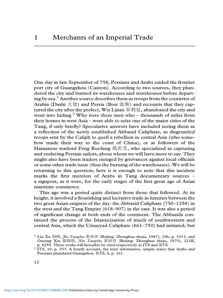 Merchants of An Imperial Trade | PDF | Tang Dynasty