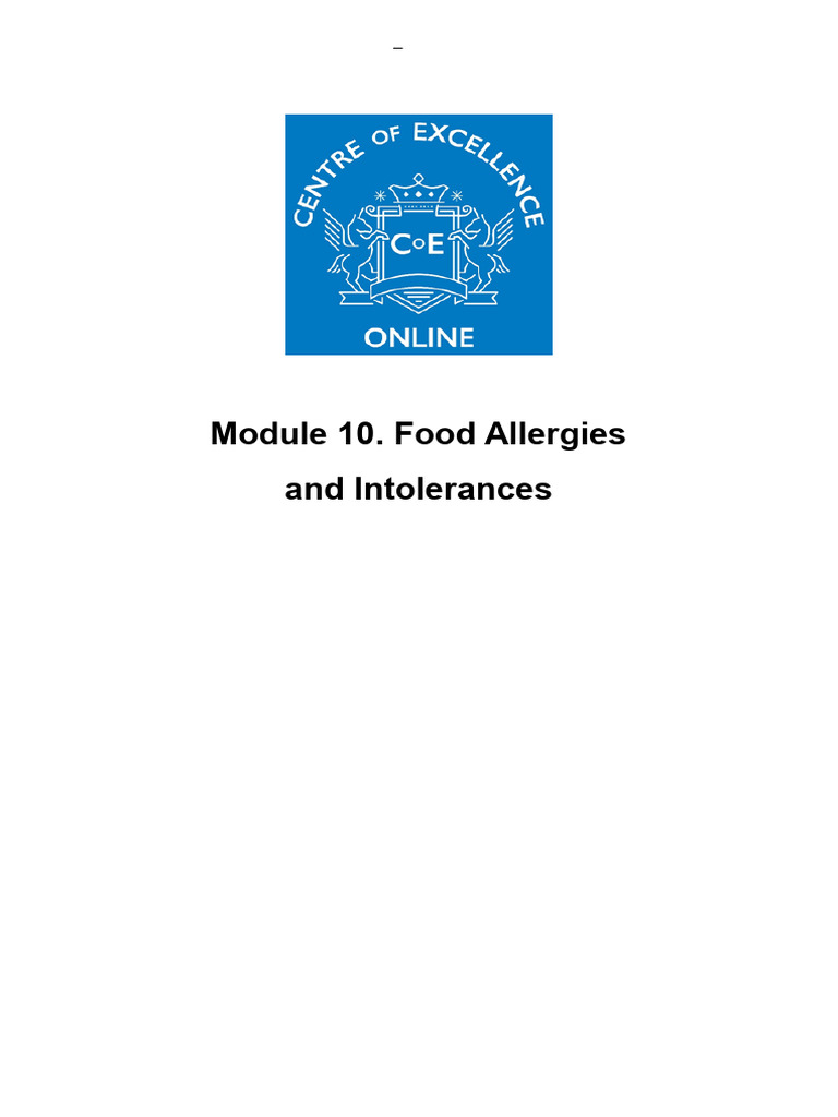 Module 10 - Diet and Nutrition - Allergies | PDF | Food Intolerance ...