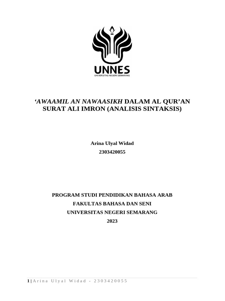 Analisis Nawaasikh dalam Surat Ali Imron | PDF