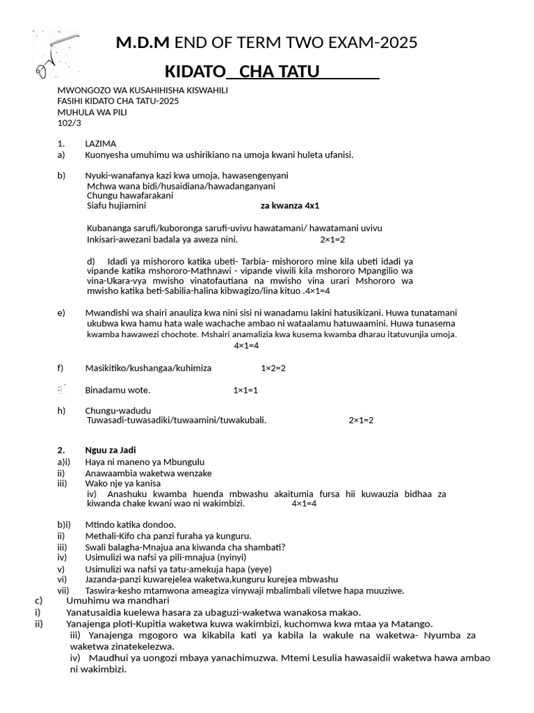 Form 3 Kisw End T2 PP3 MS | PDF
