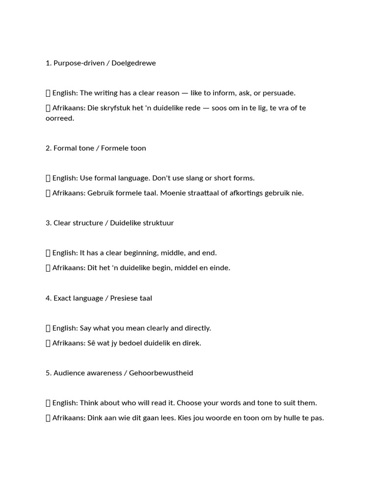 Simplified Version of The Points On The Transactional Texts | PDF