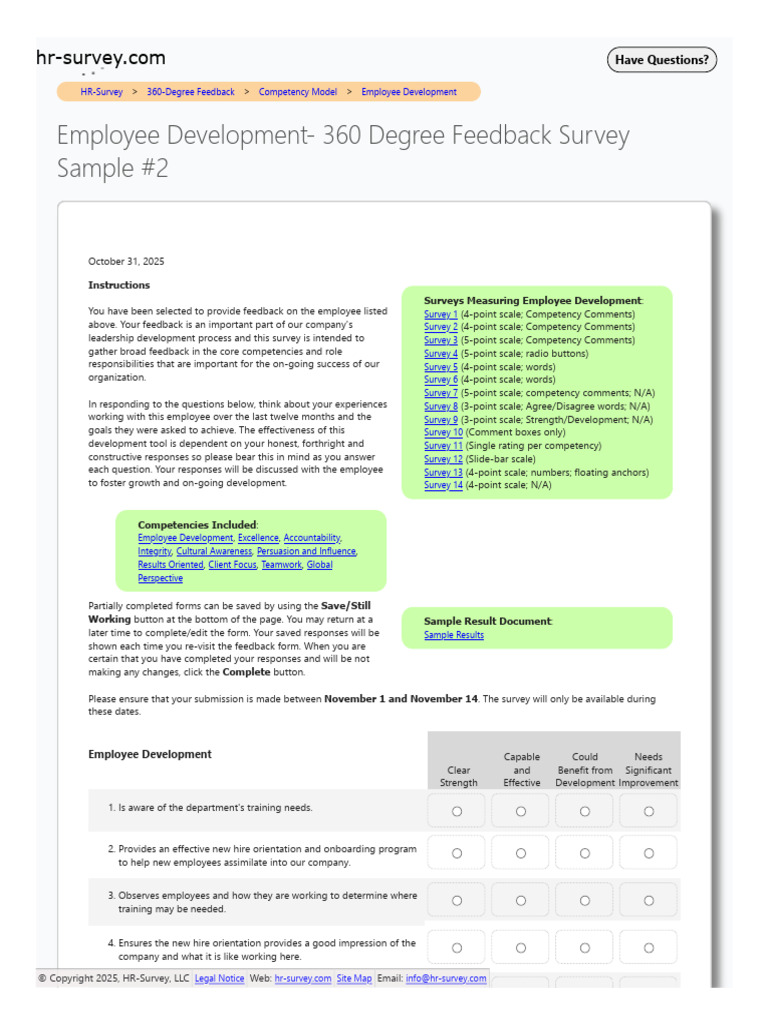 Employee Development Competency Questionnaire 2 | PDF | Social ...