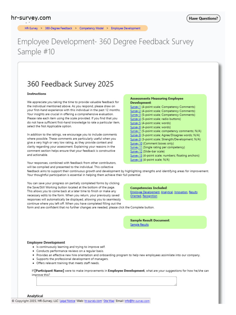 Employee Development Competency Questionnaire A | PDF | Survey ...