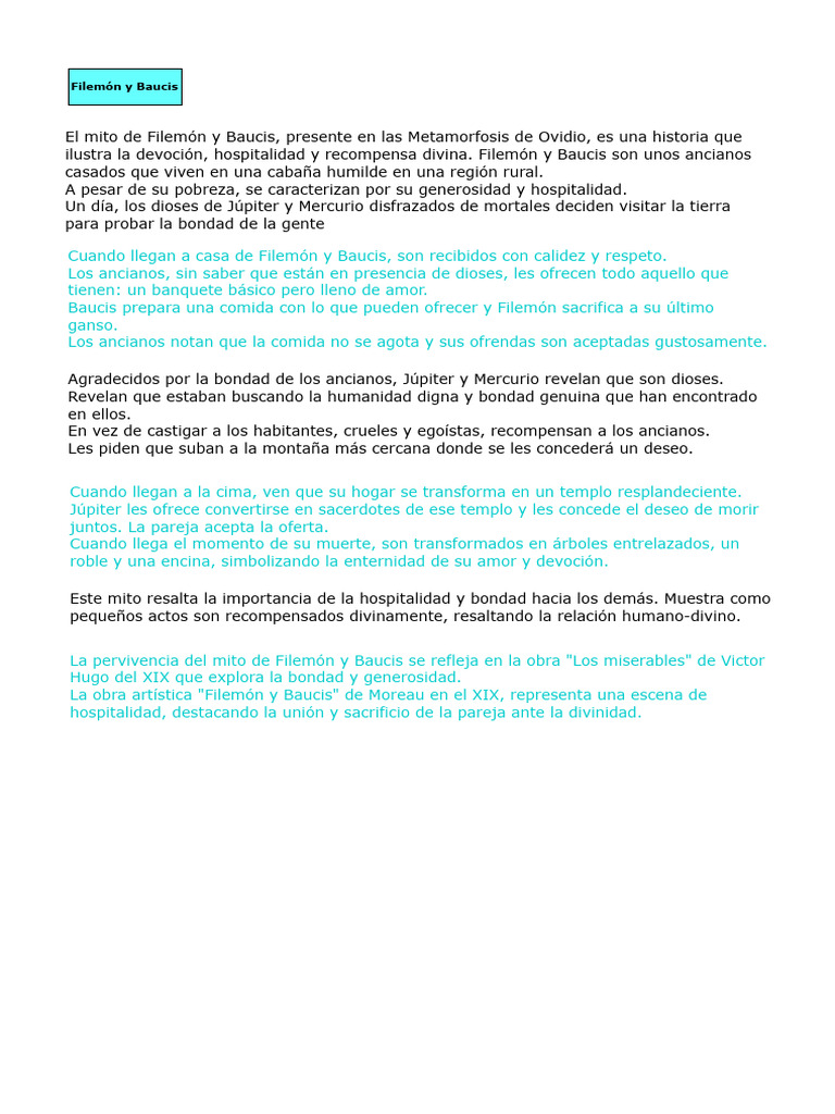 Filemón y Baucis | PDF
