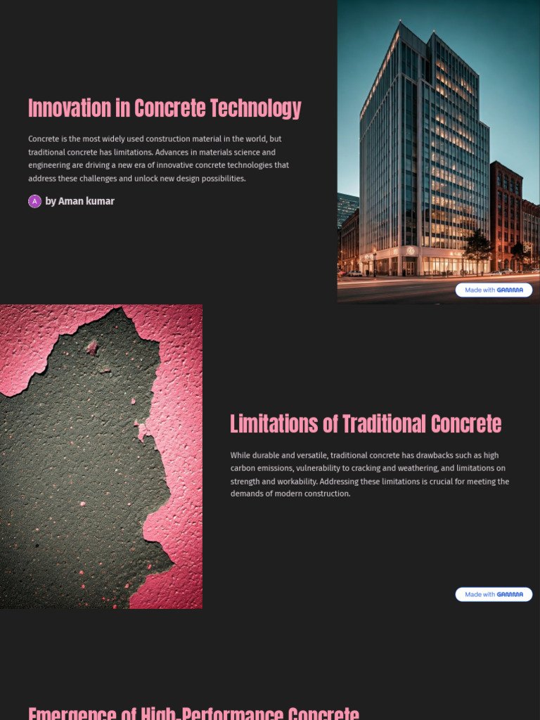 Innovations in Concrete Technology | PDF | Concrete | Cement