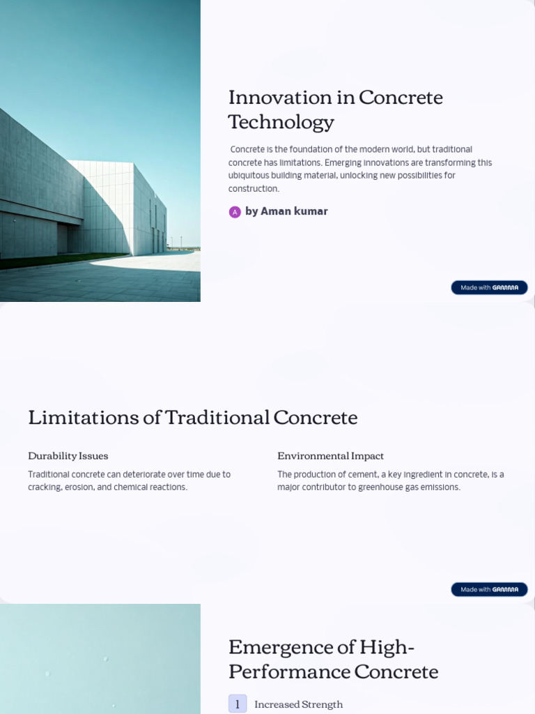 Innovations in Concrete Technology | PDF | Concrete | Cement
