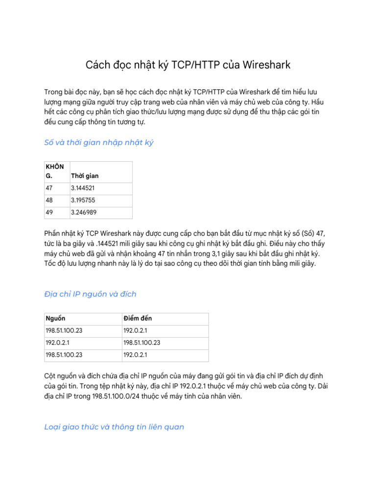 BRNGROYET7ilSWzmgiAGkg How To Read A Wireshark TCP HTTP Log | PDF