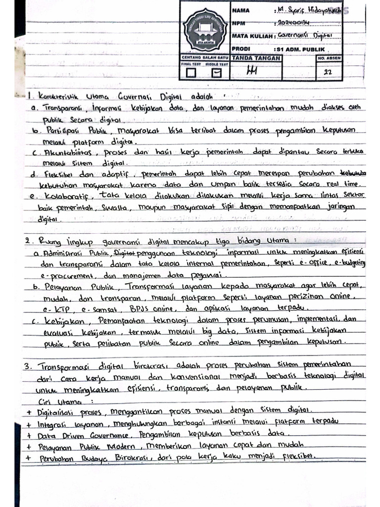 M. Syarif Hidayatullah (202400134) | PDF