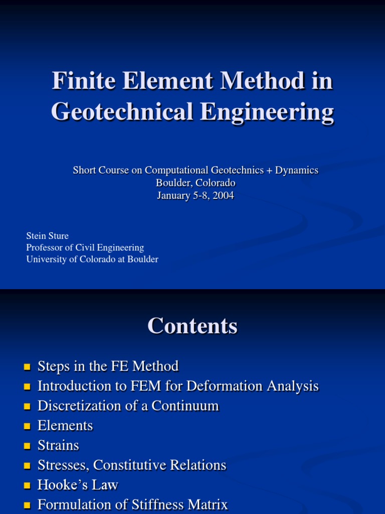 Finite Element Method in Geotech Engineering | PDF | Finite Element ...