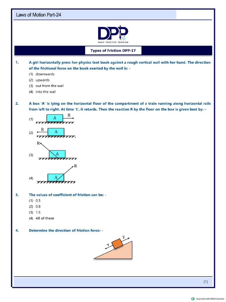 Law of Motion DPP(2) | PDF