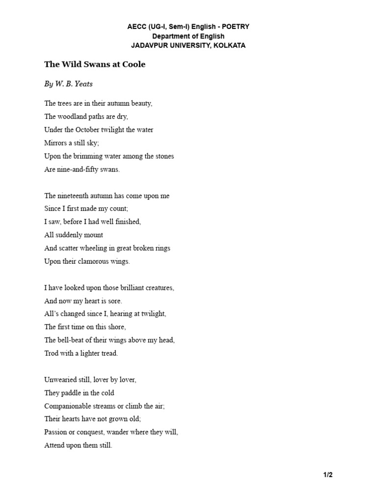 The Wild Swans at Coole | PDF
