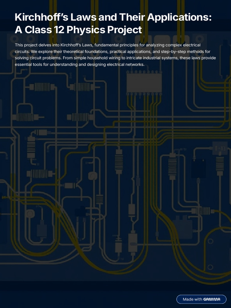 Kirchhoff's Laws: A Class 12 Guide | PDF | Electrical Network | Voltage