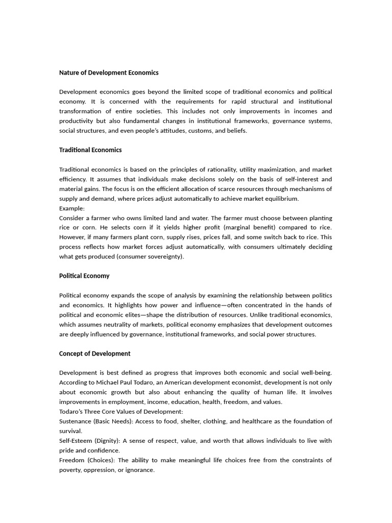 Nature of Development Economics | PDF | Economics | Economic Growth