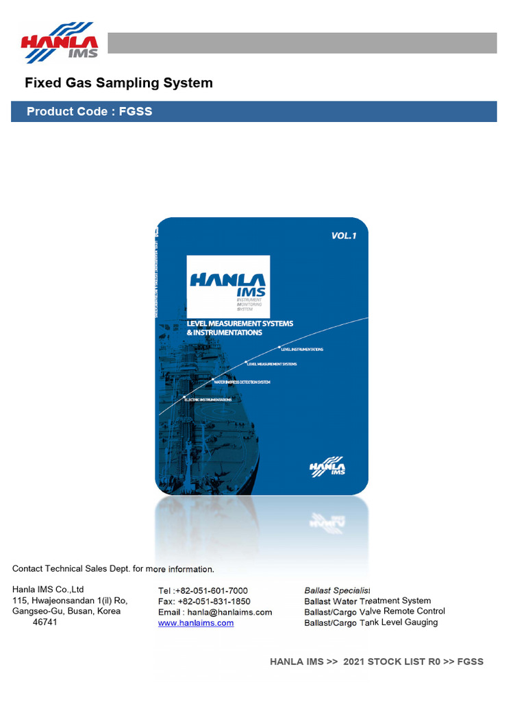 Fixed Gas Sampling System Overview | PDF | Valve | Manufactured Goods