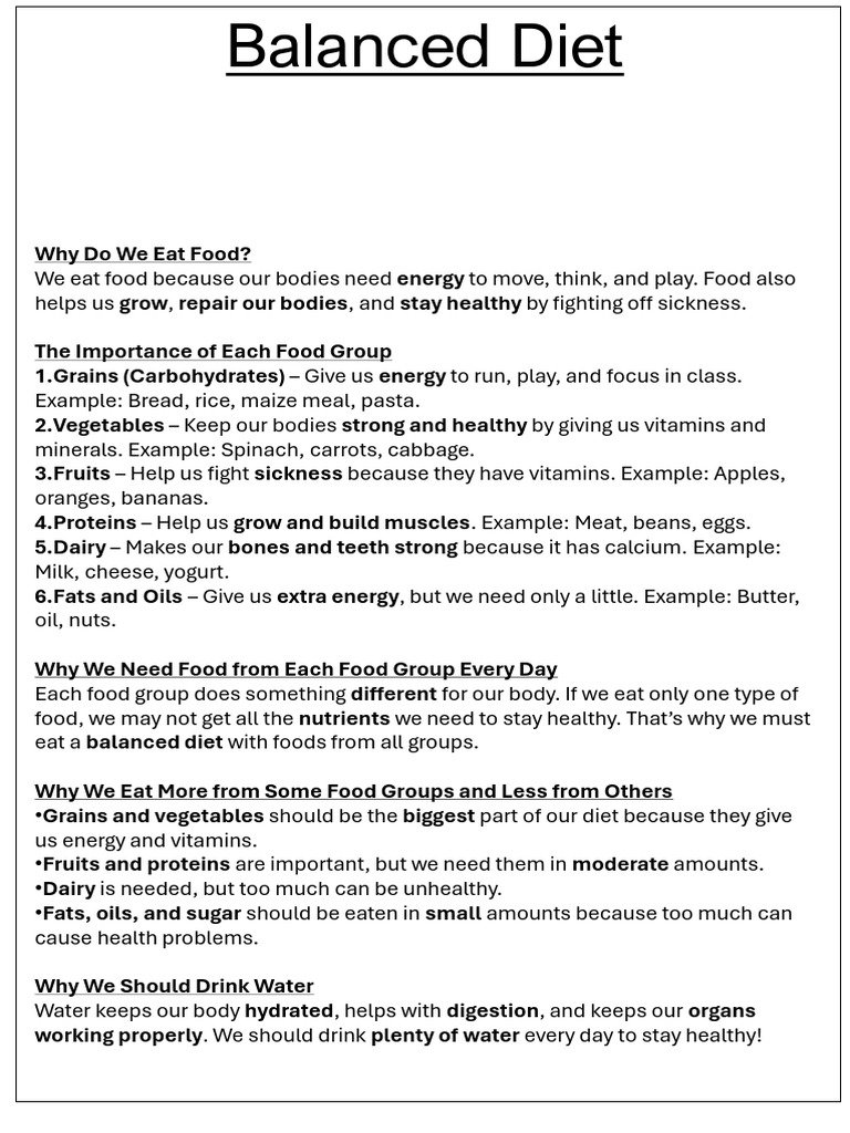 Essentials of a Balanced Diet | PDF | Foods | Healthy Diet