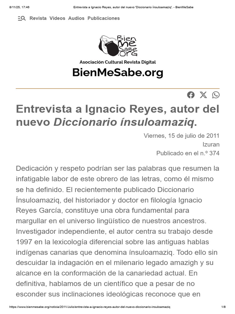 Entrevista A Ignacio Reyes, Autor Del Nuevo 'Diccionario Ínsuloamaziq ...