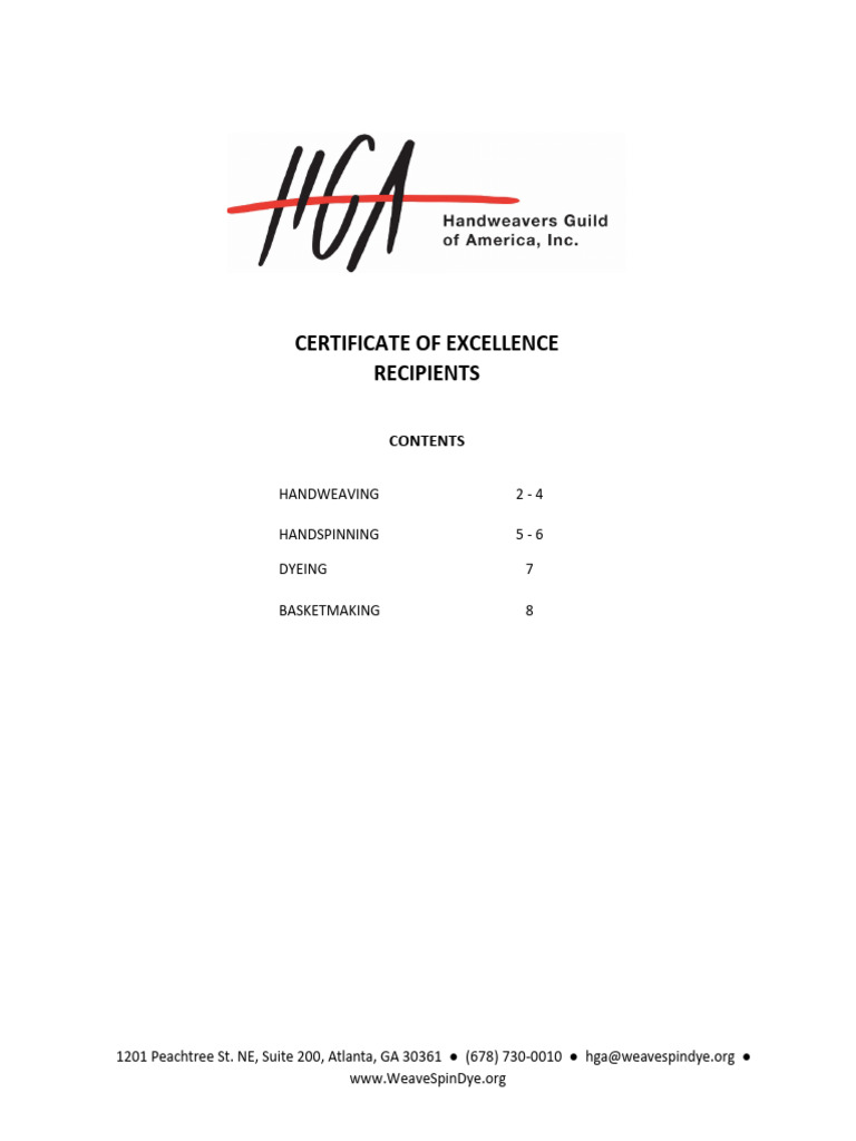 Certificate of Excellence Recipients in Weaving | PDF | Weaving | Textiles