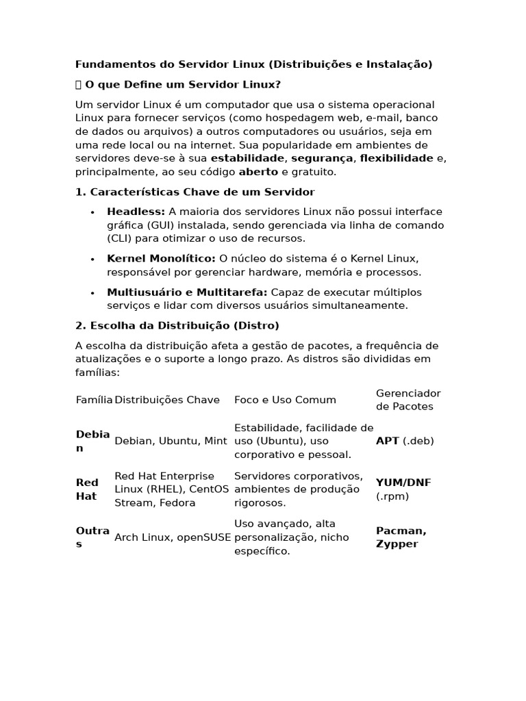 Fundamentos Do Servidor Linux | PDF