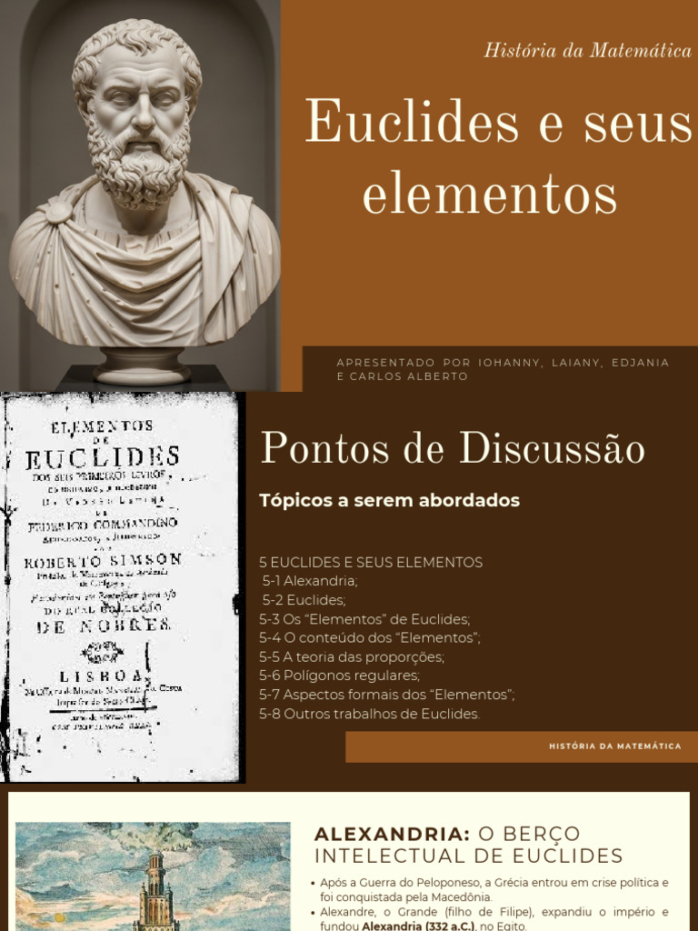Slide Euclides e Seus Elementos | PDF | Euclides | Matemática