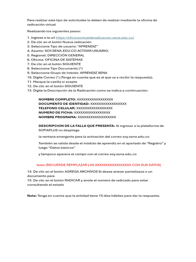 Activar Usuario SOY.SENA.EDU.CO | PDF