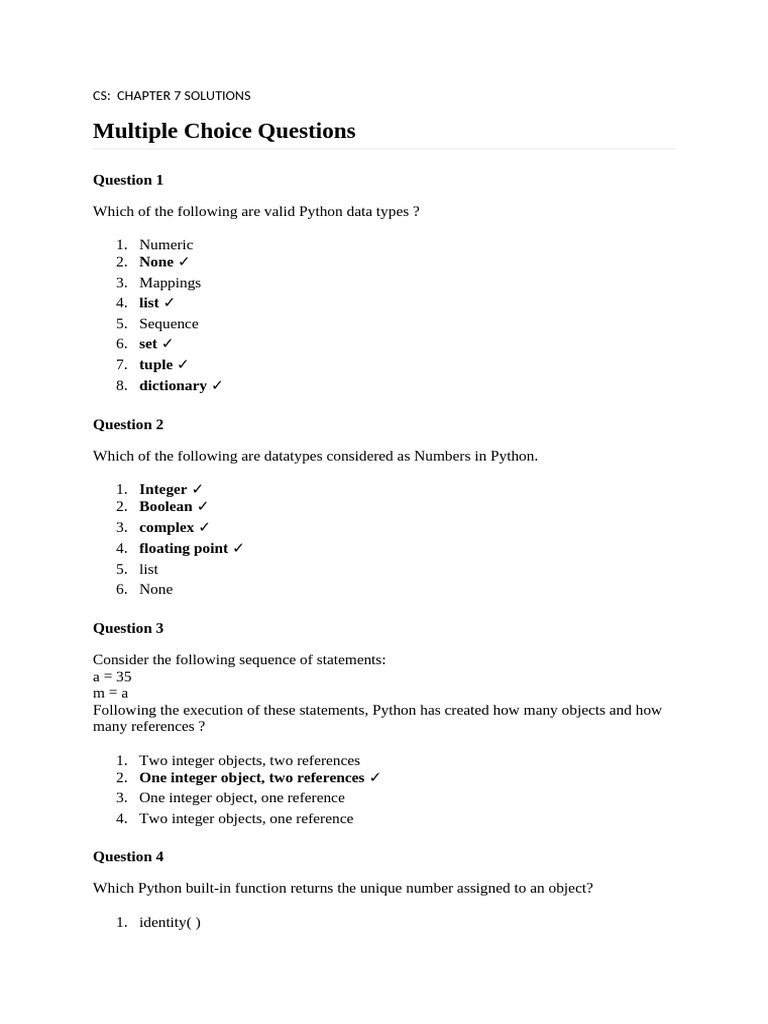 CS Chapter 7 Solutions | PDF | Data Type | Boolean Data Type