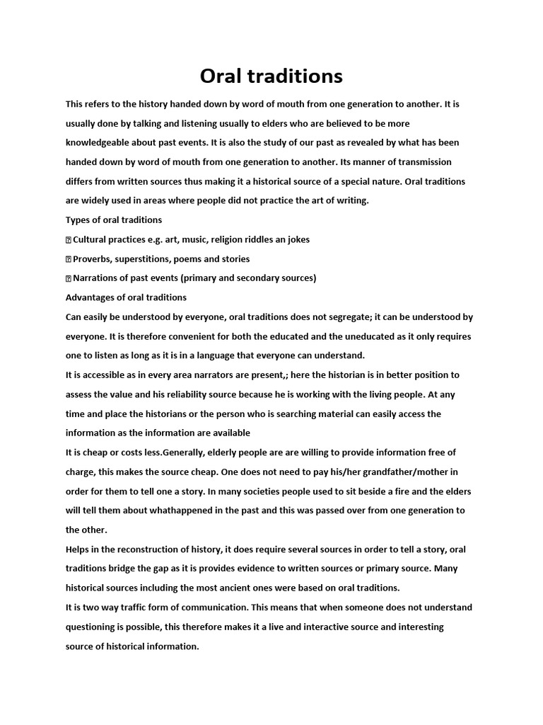 Revised Oral Traditions | PDF | Oral Tradition | Traditions