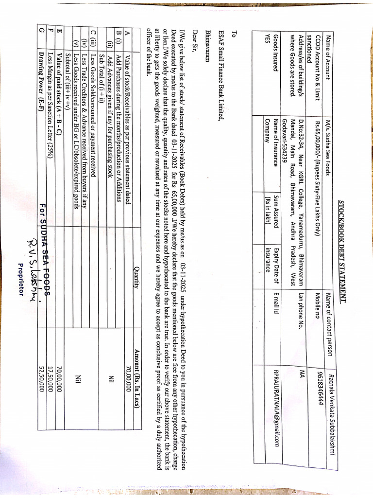 Stock Statement | PDF