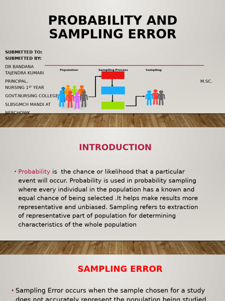 Probability and Sampling Error | PDF | Sampling (Statistics) | Bias Of An Estimator