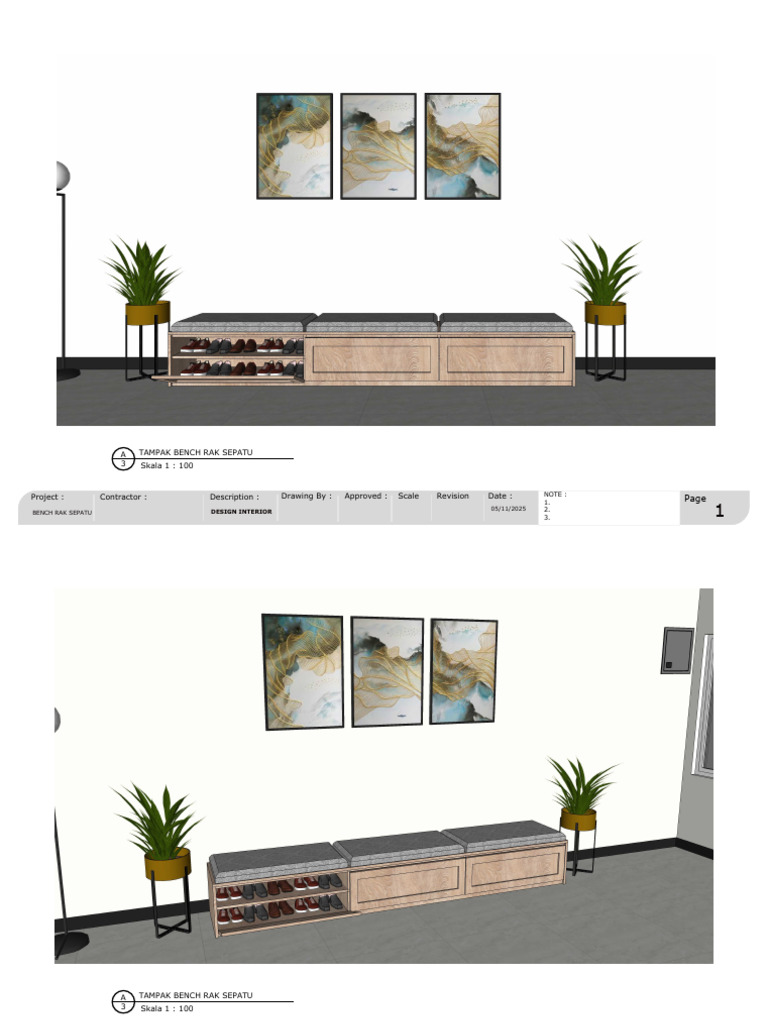 Bench Rak Sepatu Interior Design | PDF