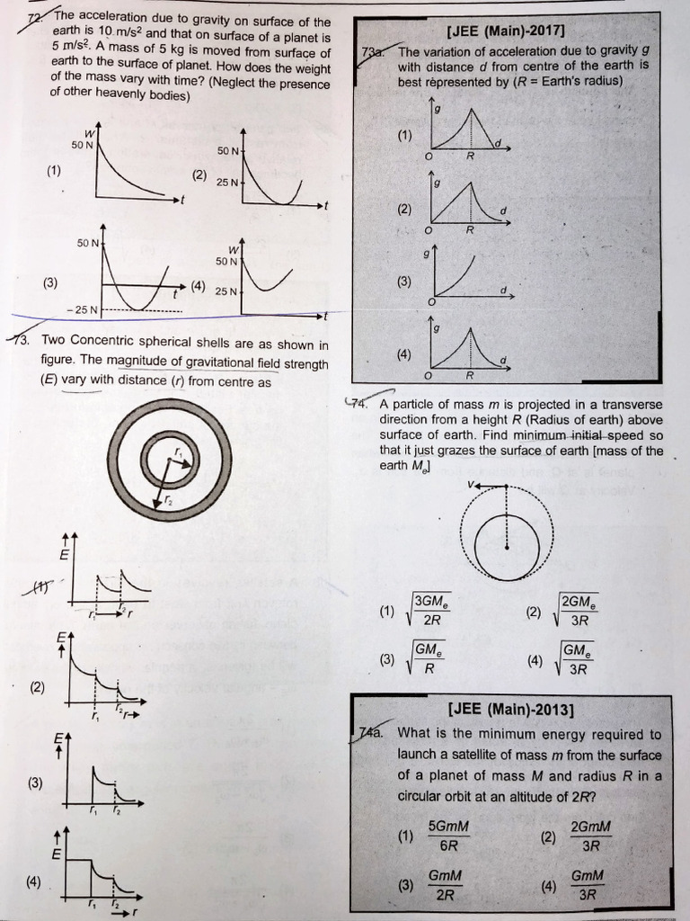 Gravitational Effects on Mass and Satellites | PDF | Planets | Orbit