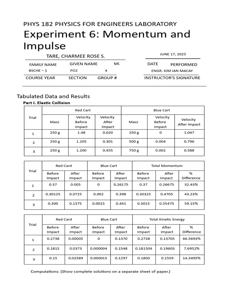 Impulse and Momentum | PDF | Collision | Momentum