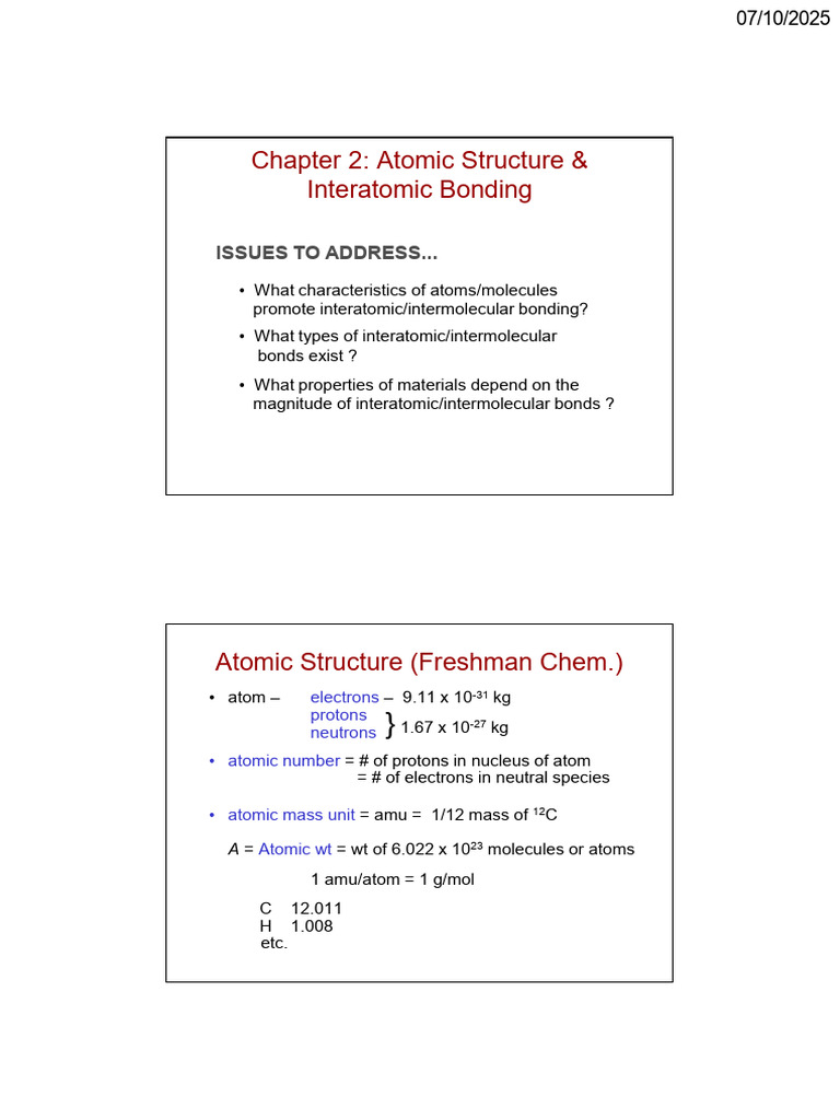 Chapt 02 | PDF | Chemical Bond | Electron Configuration