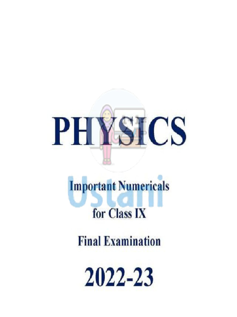 9th Class Physics Important Solved Numericals by Ustani G - Watermarked | PDF