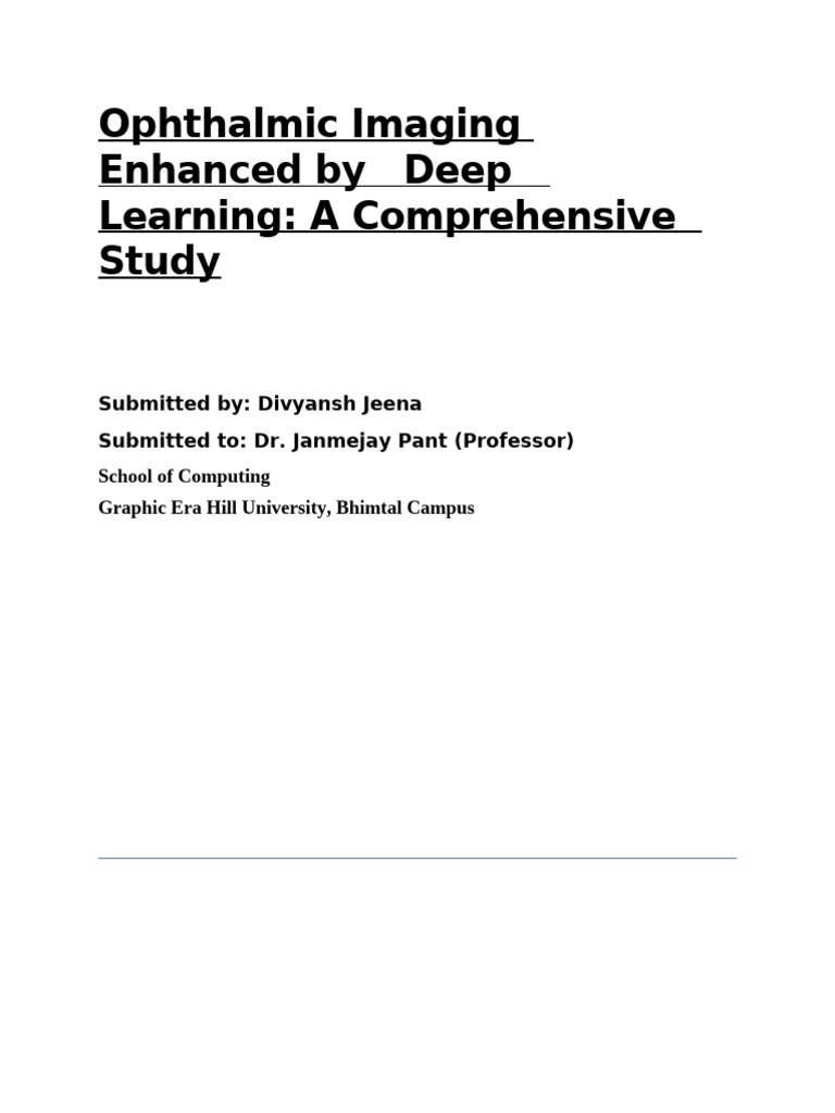 Ophthalmic Imaging DL Double Sided | PDF | Deep Learning | Retina
