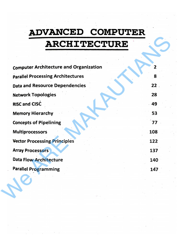 Advanced Computer Architecture | PDF