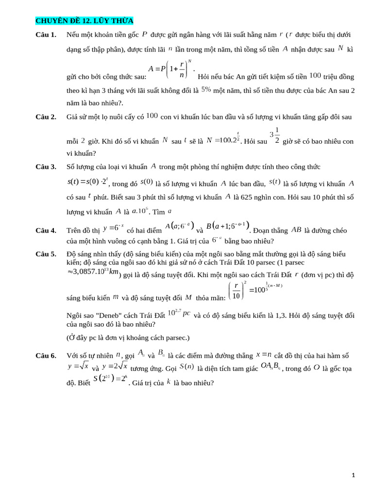 Cd12. Luy Thua - Ch | PDF