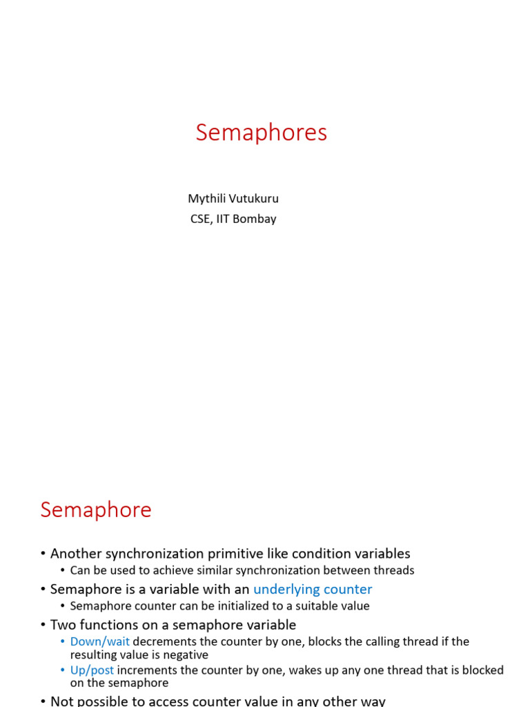 Semaphores | PDF | Concurrency (Computer Science) | Synchronization