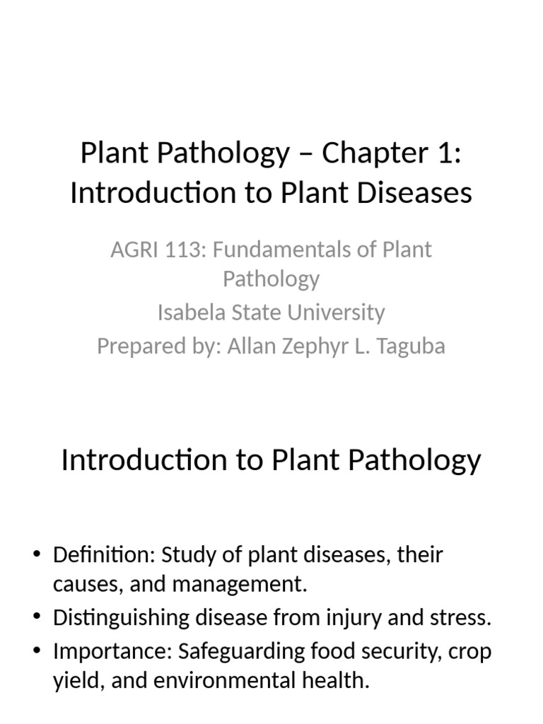 Plant Pathology Chapter1 Intro | PDF | Plant Pathology | Pathogen