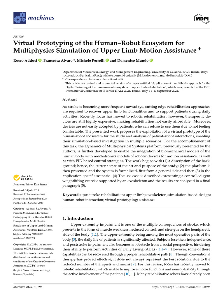 Virtual Prototyping for Upper Limb Rehab | PDF | Simulation | Kalman Filter