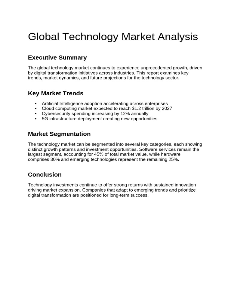 Market Analysis Report | PDF