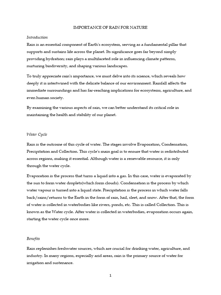 Importance Of Rain for Nature_17102024 | PDF | Soil | Rain