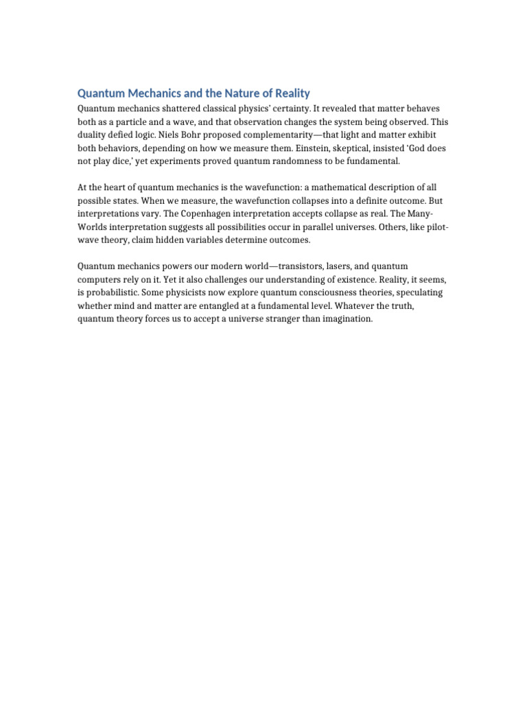 Quantum Reality | PDF