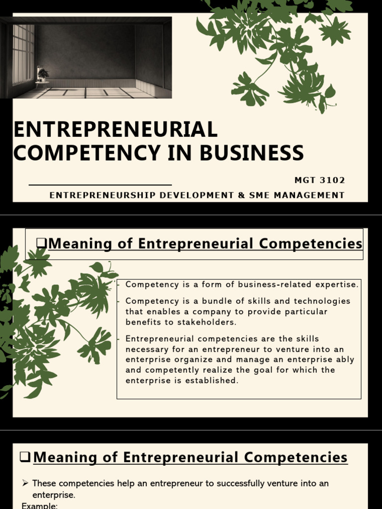 Key Entrepreneurial Competencies Explained | PDF | Entrepreneurship ...