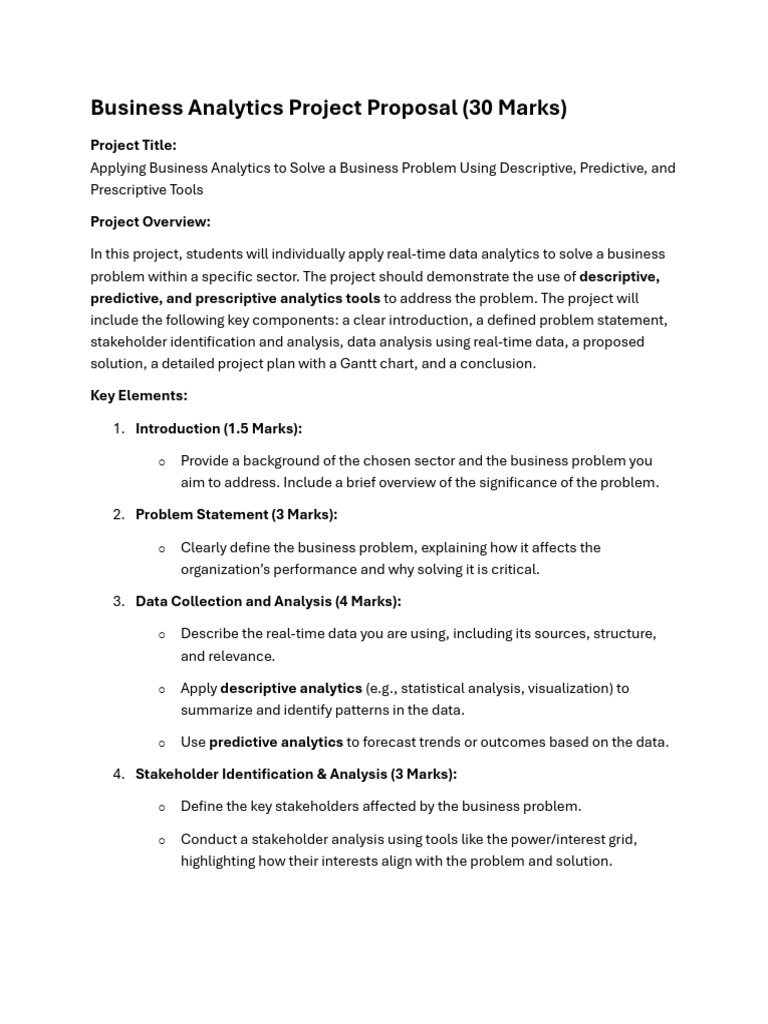 Business Analytics Project Proposal | PDF | Analytics | Data Analysis