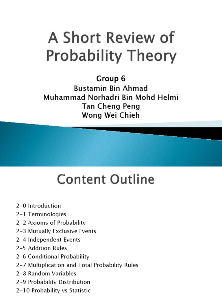 A Short Review of Probability Theory | PDF | Probability Distribution ...