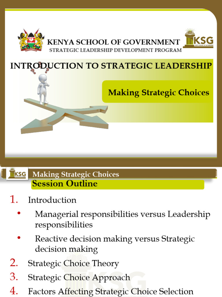 Strategic Leadership: Making Choices | PDF | Behavioural Sciences ...