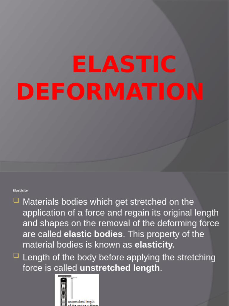 Elastic Deformation | PDF