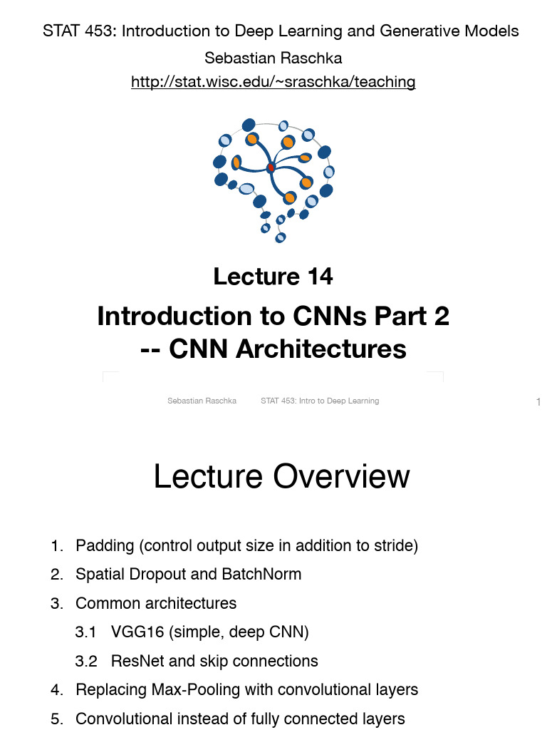 Week7 CNN Architectures | PDF | Algorithms | Machine Learning